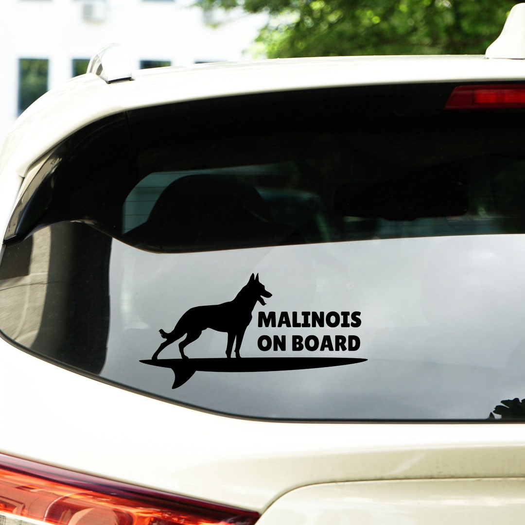 Malinois on Board Car Window Vinyl Decal. - Etsy