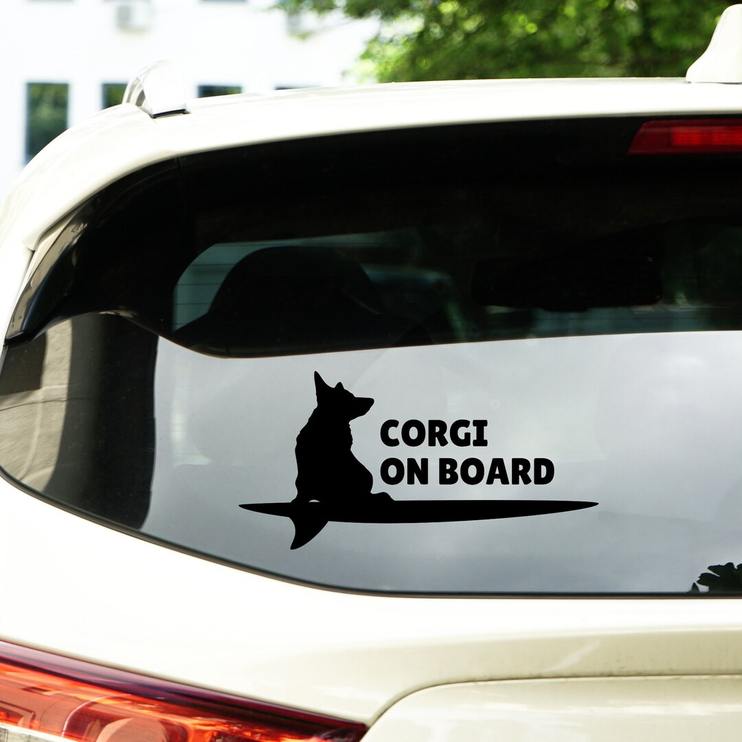 Corgi on Board Car Window Vinyl Decal. - Etsy