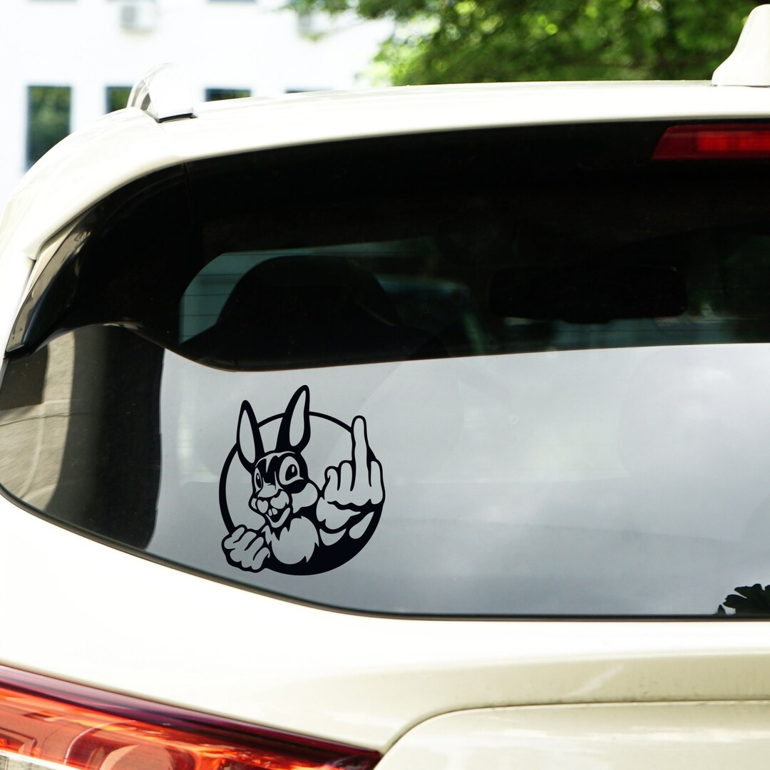 Funny Rabbit Middle Finger, Car Window Vinyl Decal. - Etsy