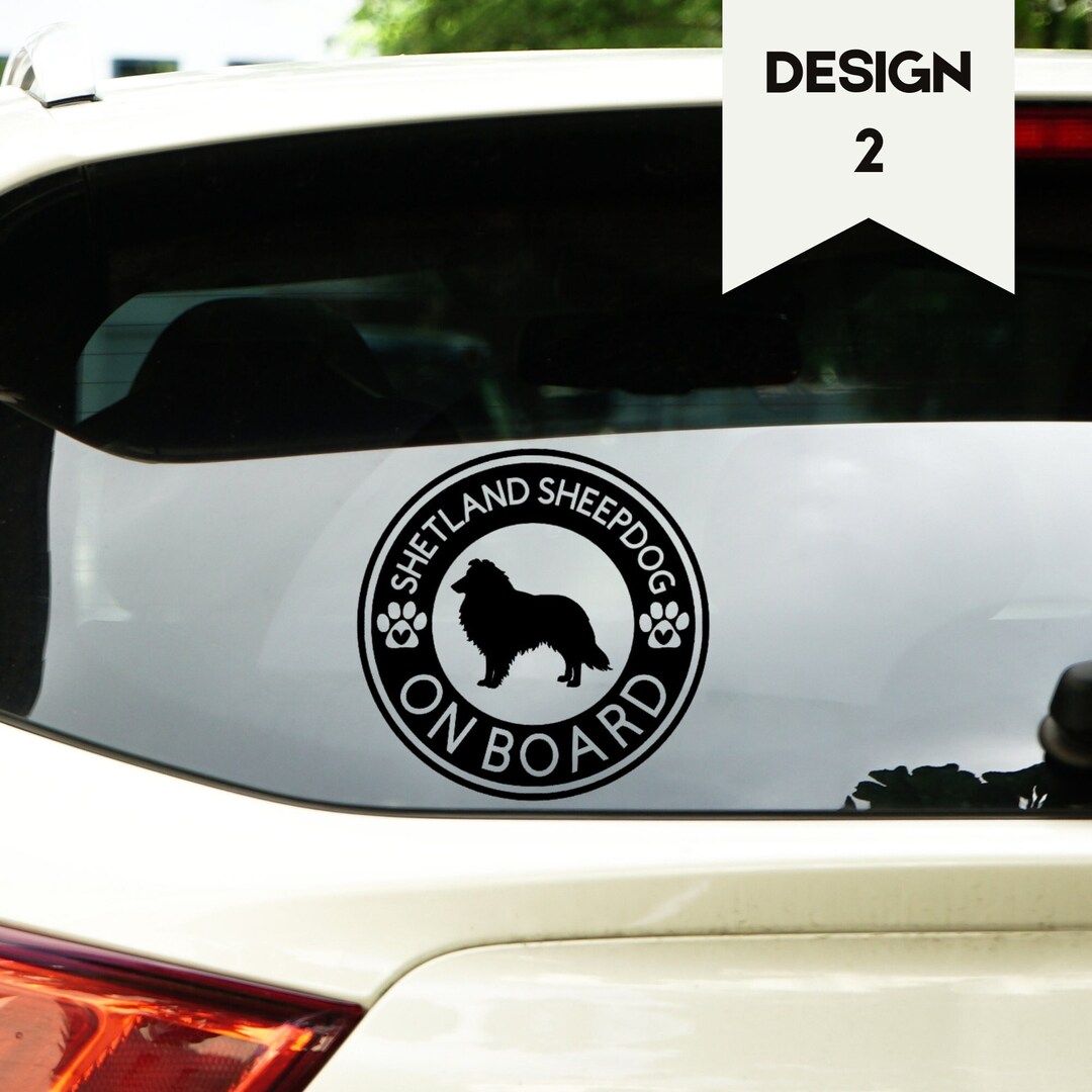 Sheepdog on Board, Car Window Vinyl Decal. - Etsy