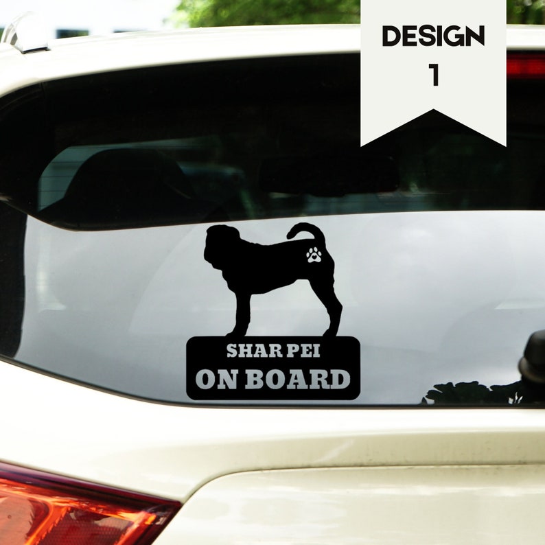 Shar Pei on Board, Car Window Vinyl Decal. - Etsy