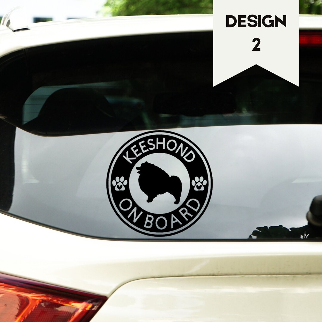 Keeshond on Board, Car Window Vinyl Decal. - Etsy