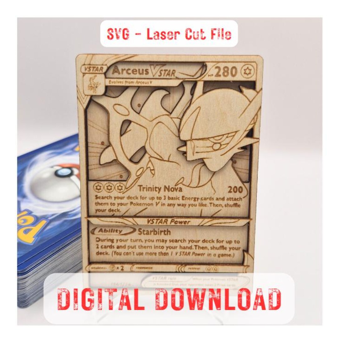Arceus Vstar Inspired Layer Art | Wood Pokémon Card SVG | Laser Cut ...