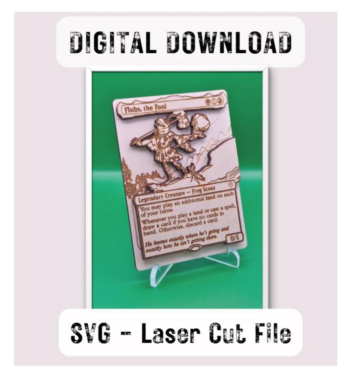 Flubs the Fool | Magic-inspired Laser Cut Card SVG - 2 Layer File ...