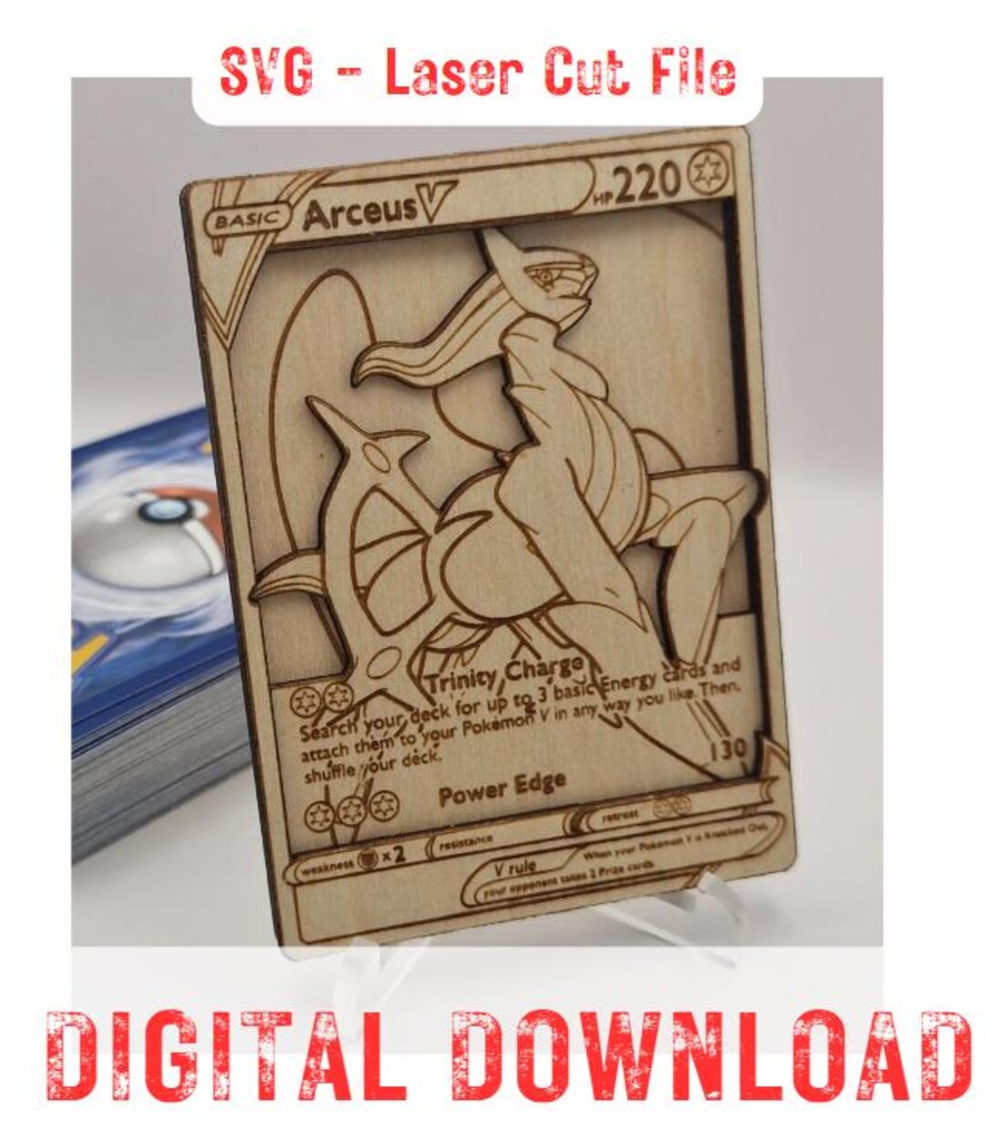 Arceus V Inspired Pokémon Card SVG | Laser Cut File | Digital Download ...