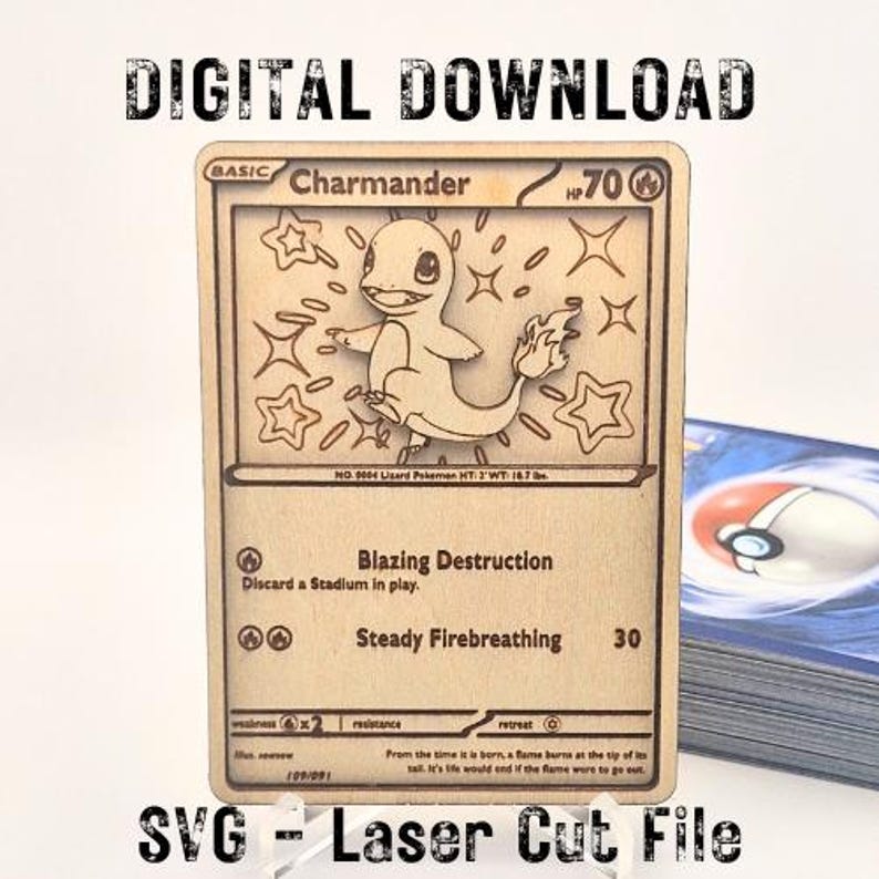 Charmander Inspired Pokémon Card SVG | Laser Cut File | Digital ...