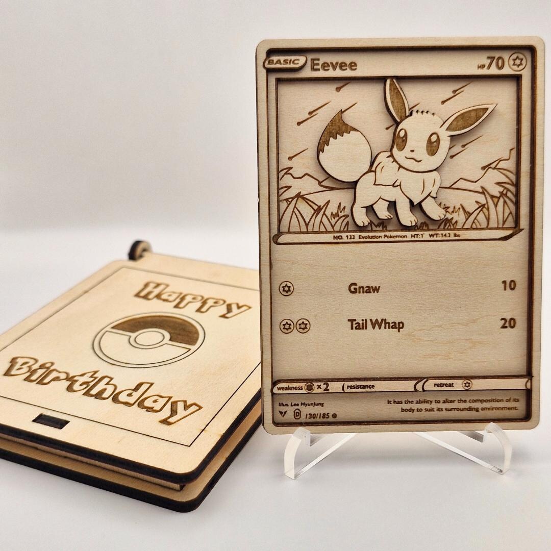 Handmade Wooden Pokémon Cards Custom Engraved Gift Box Option ...