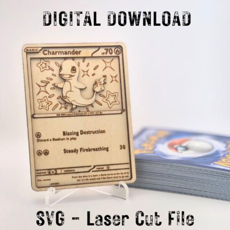Charmander Inspired Pokémon Card SVG | Laser Cut File | Digital ...