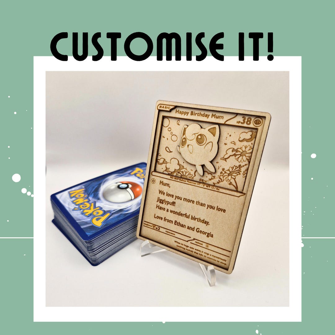 Custom Laser Cut Wooden Trading Card – Personalised Wooden Keepsake ...