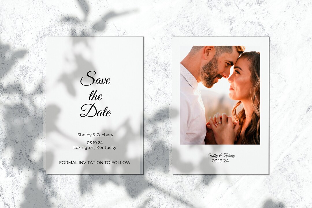 Classic Save the Date Template Digital Download | Double-sided Wedding ...