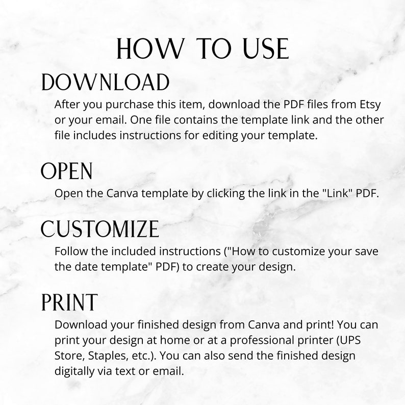 Classic Save the Date Template Digital Download Double-sided - Etsy