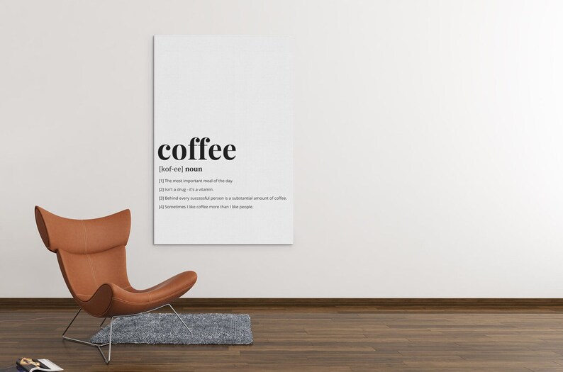 Quirky Coffee Definition Prints | Instant Download | Minimalist Wall ...