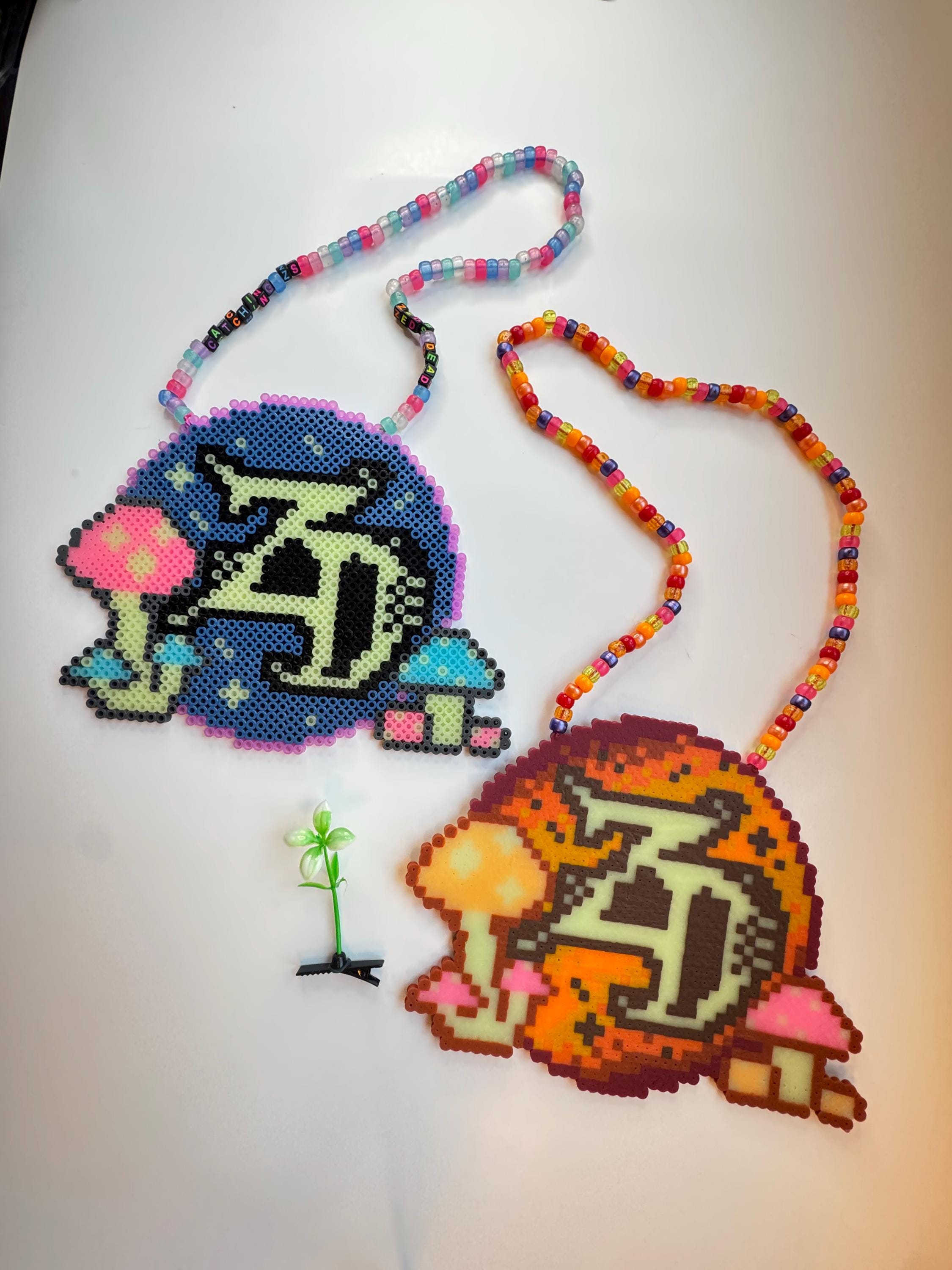 Custom Zeds Dead Moon and Mars Perler Bead Necklace | EDM Perler ...