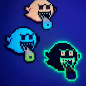 Trippy Boo Ghost Perler Bead Necklace | EDM Perler, Perler Bead Art ...