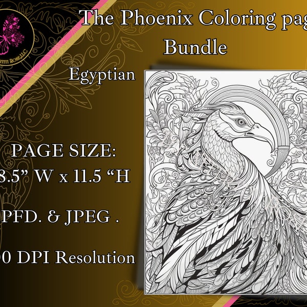 Phoenix Coloring Page - Etsy