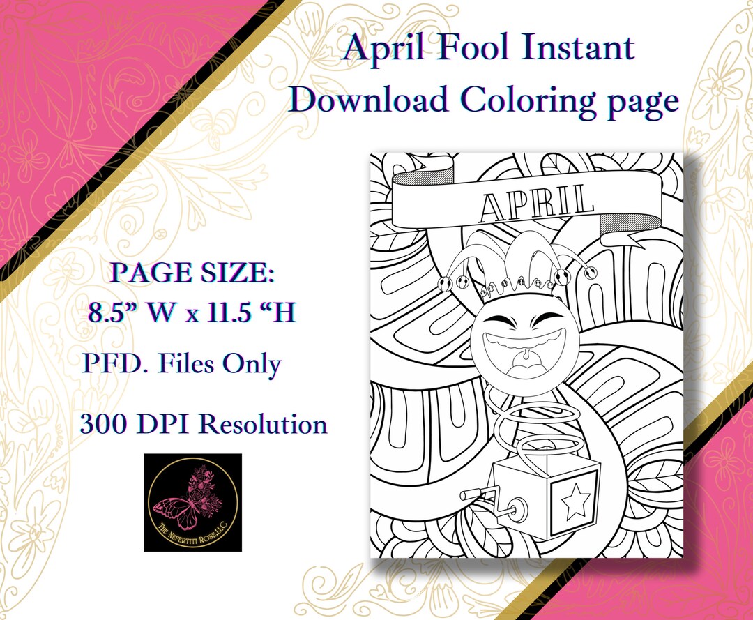 Instant Download April Fool Coloring Page - Etsy