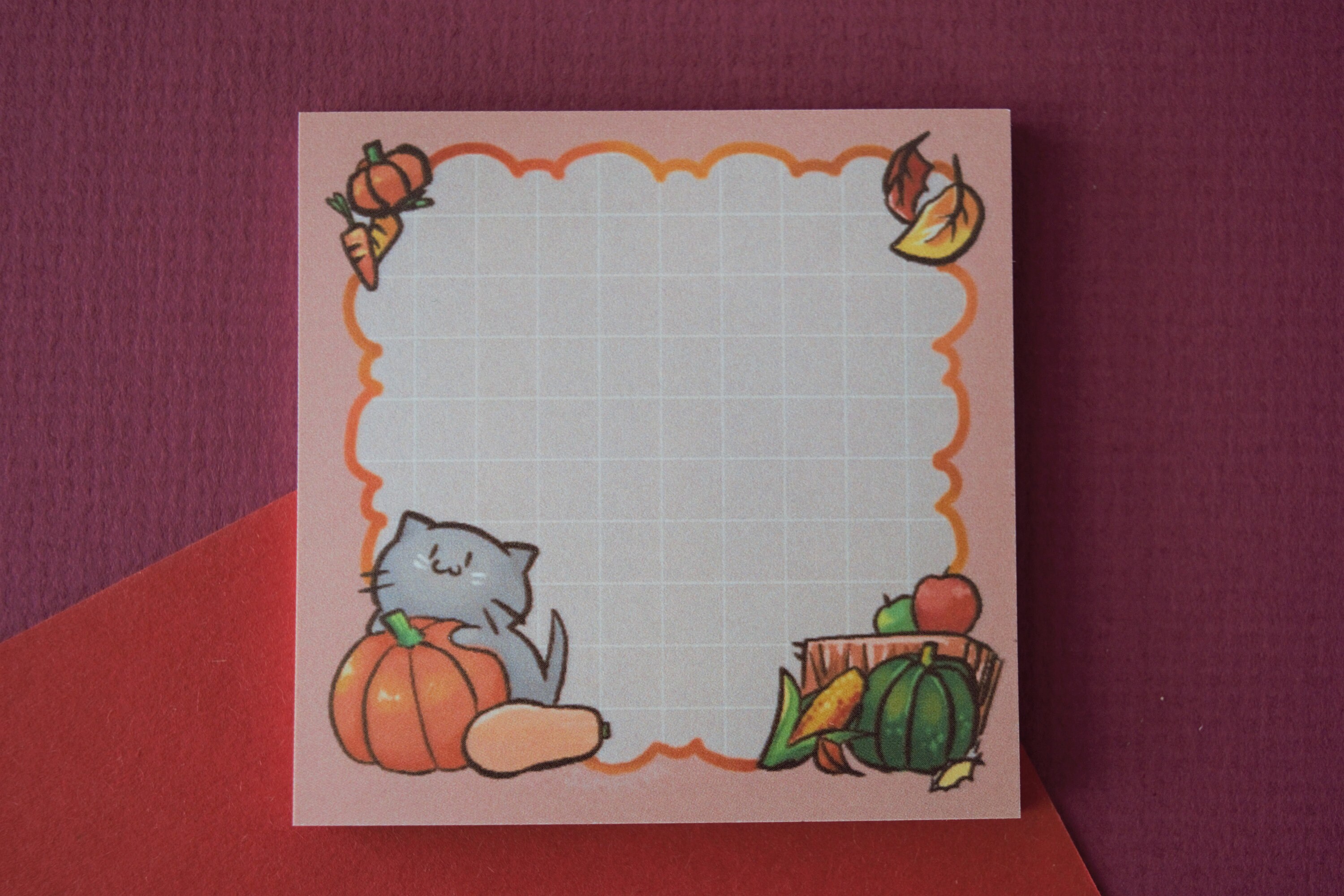 Cute Cozy Cat Fall Autumn Sticky Notes Post-it Notes Fall - Etsy