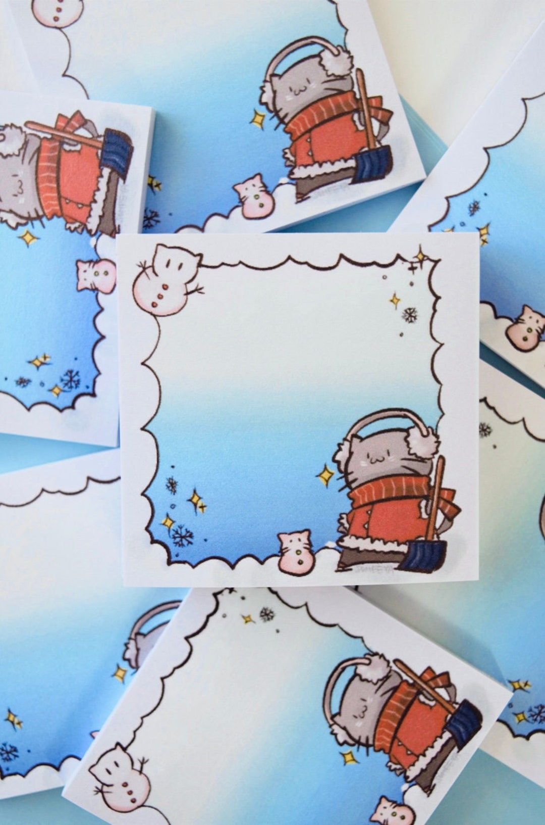 Winter Sticky Notes Winter Cat Sticky Notes Cute Winter Cat Winter Cat ...