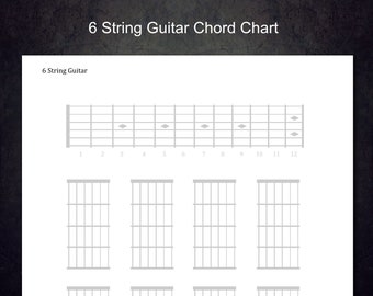 Blank Fretboard Diagrams for 6-string Guitar Printable - 7 per Page ...