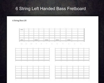 6 String Printable Bass Blank Fretboard. - Etsy