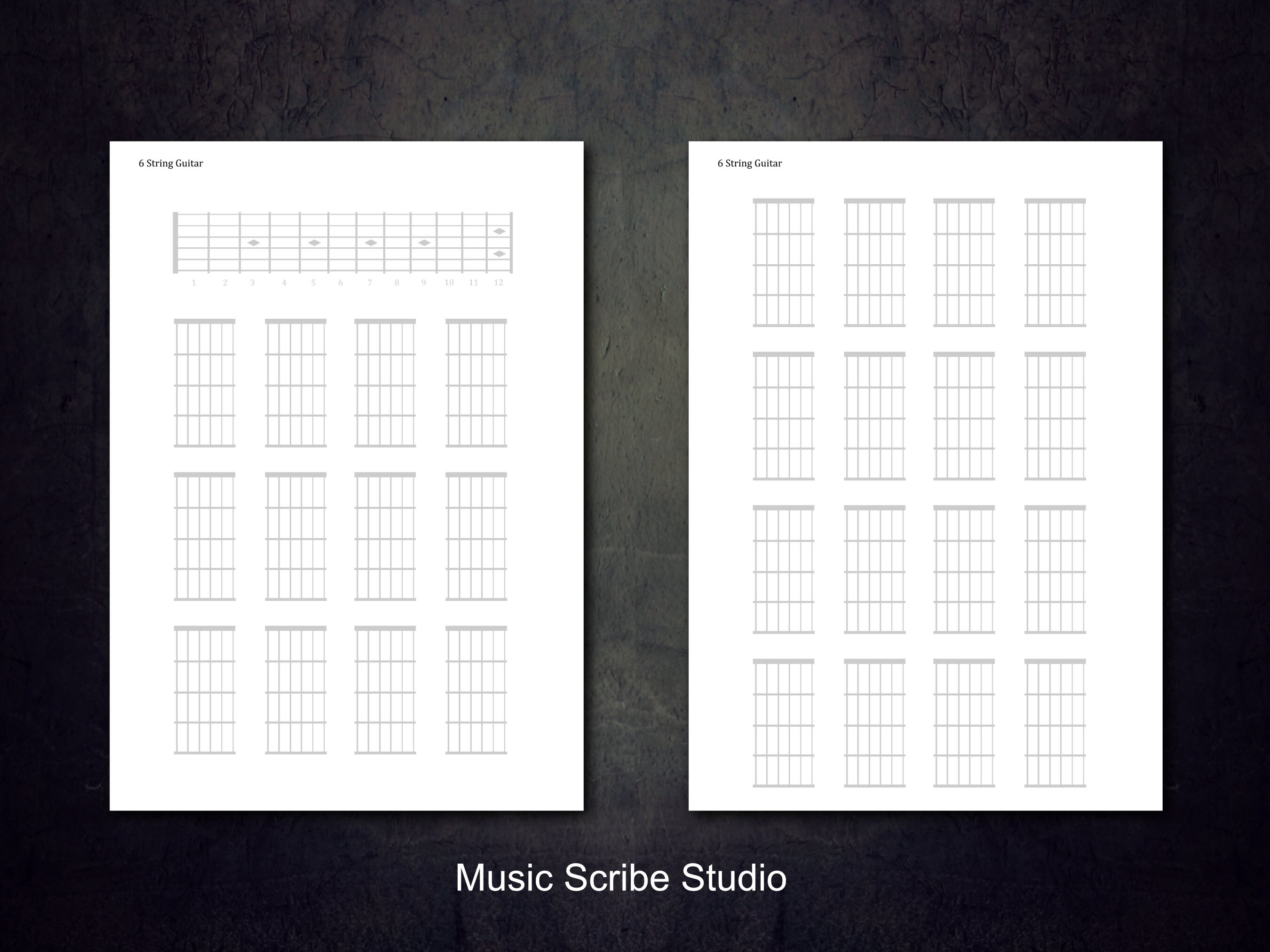 6 String Printable Guitar Blank Chord Charts. - Etsy