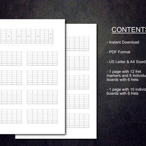 8 String Printable Guitar Blank Fretboard. - Etsy