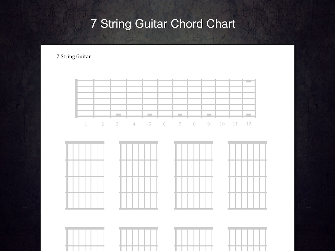 7 String Printable Guitar Blank Chord Charts. - Etsy