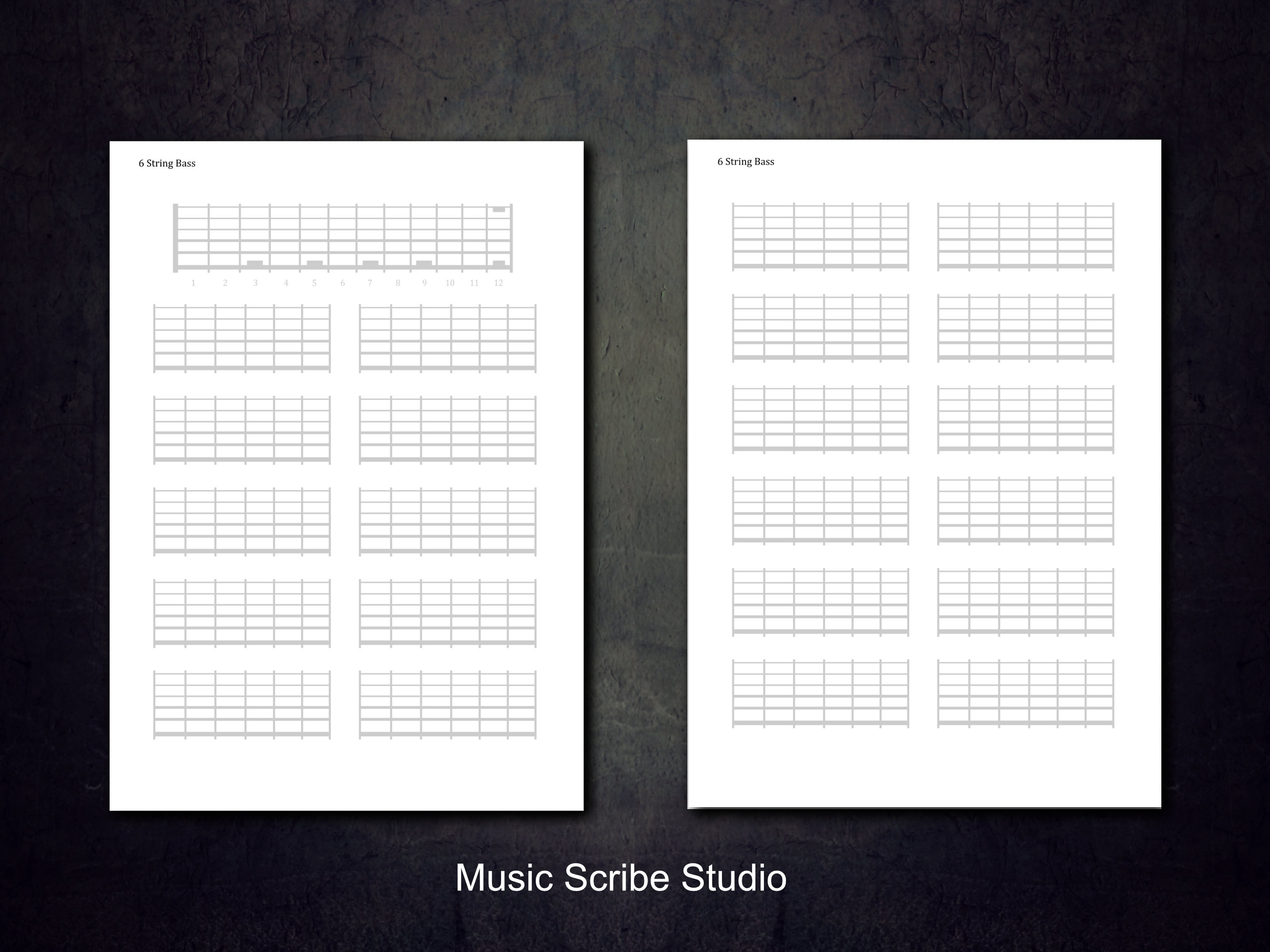 6 String Printable Bass Blank Fretboard. - Etsy