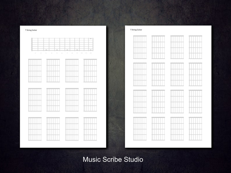 7 String Printable Guitar Blank Chord Charts. - Etsy