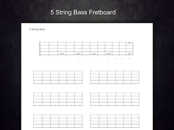 5 String Bass Fretboard Notes