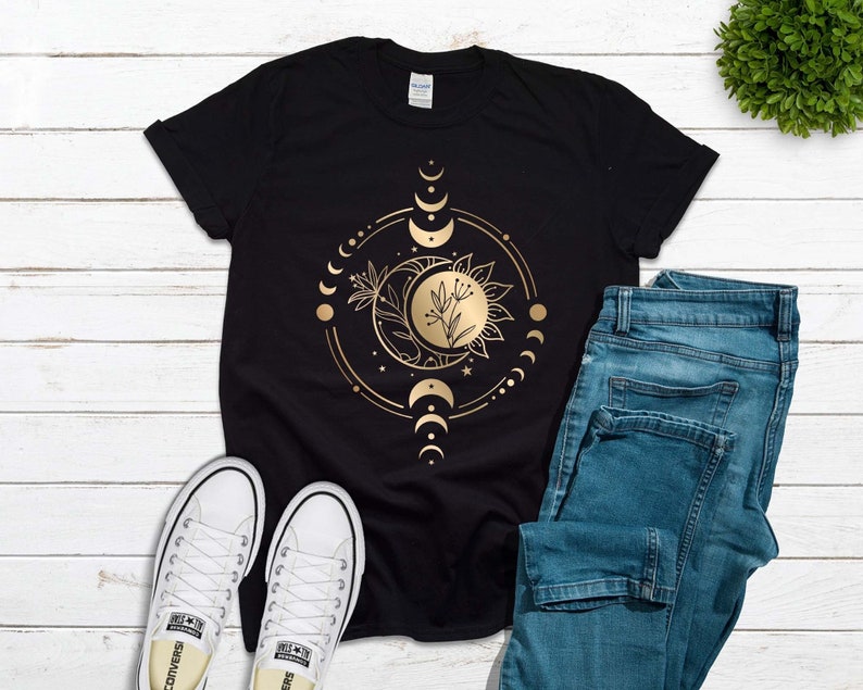 Sun and Moon Shirt, Celestial Moon Sweatshirt, Moon Phase, Magic Moon ...