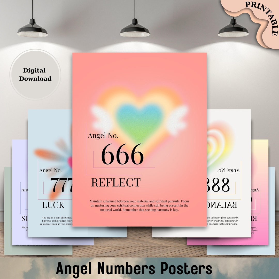 Angel Number Postergradient Wall Artangel Number - Etsy