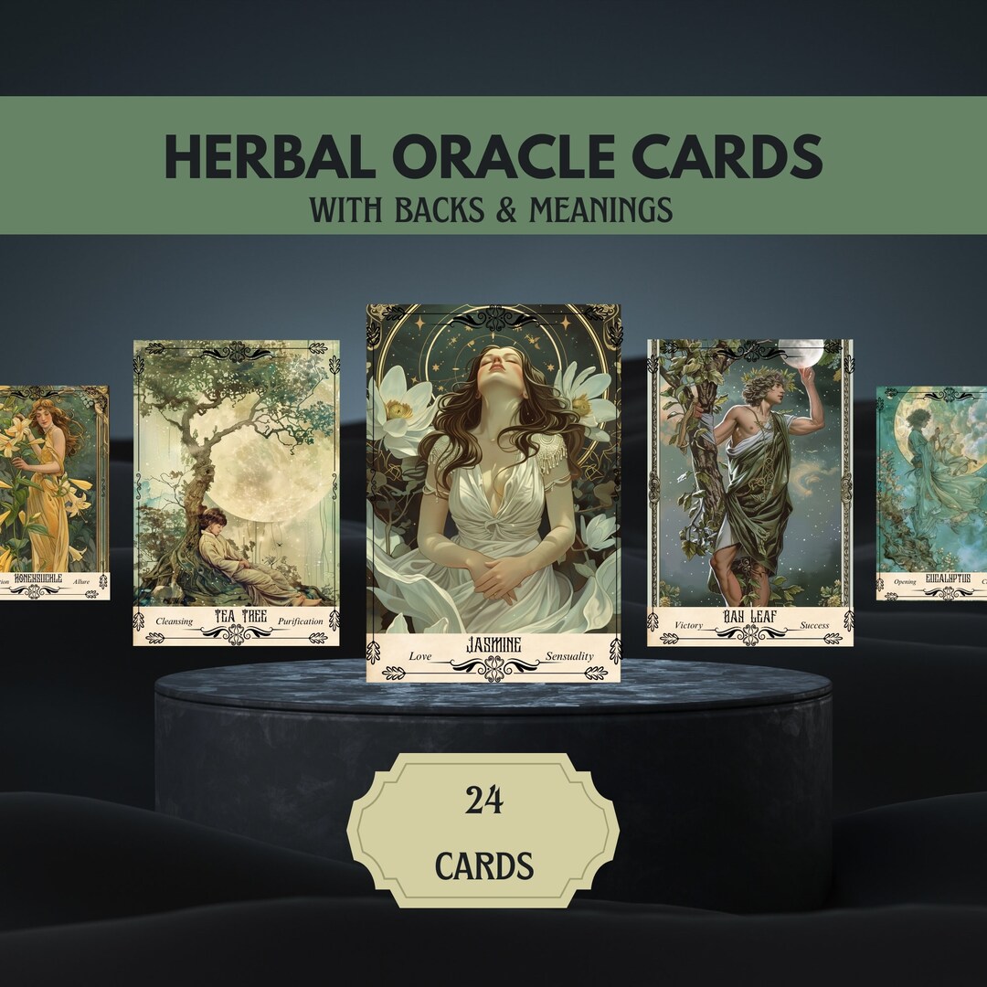 Herbal Oracle Cards, Printable Oracle Deck, Digital Oracle Cards ...