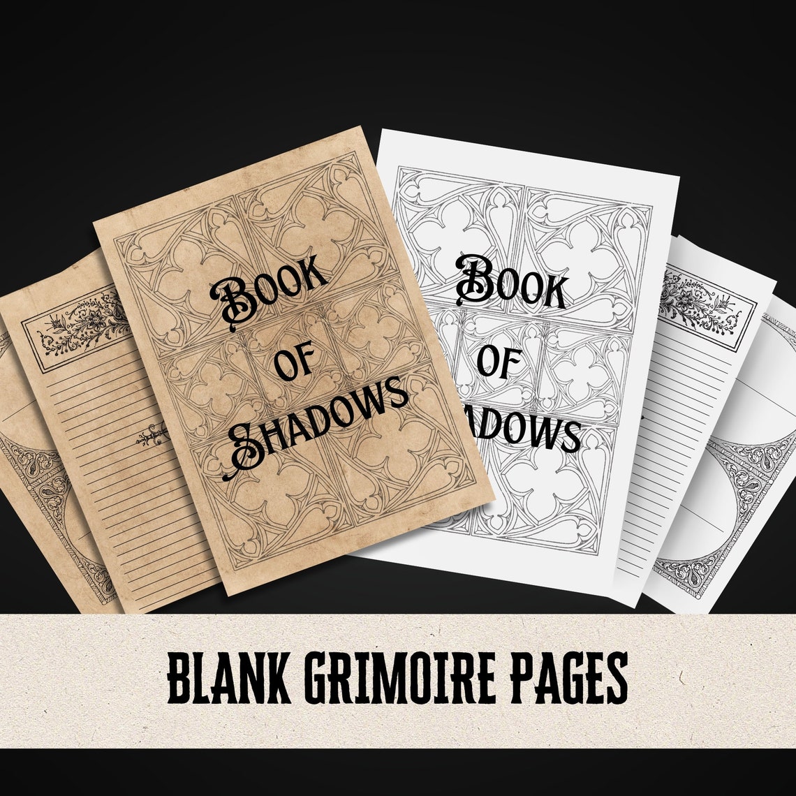 Blank Grimoire Pages, Book of Shadow Pages, Printable Witchcraft, Spell ...