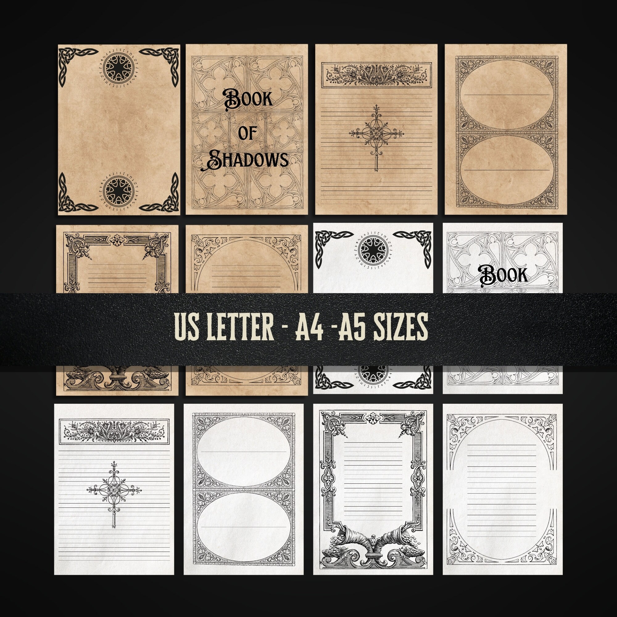 Blank Grimoire Pages, Book of Shadow Pages, Printable Witchcraft, Spell ...