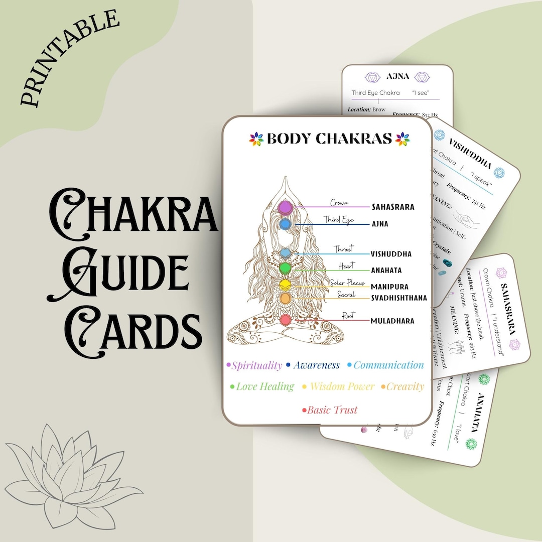 Chakra Guide Cards: Chakra Meaning, Healing (printable Gift) - Etsy