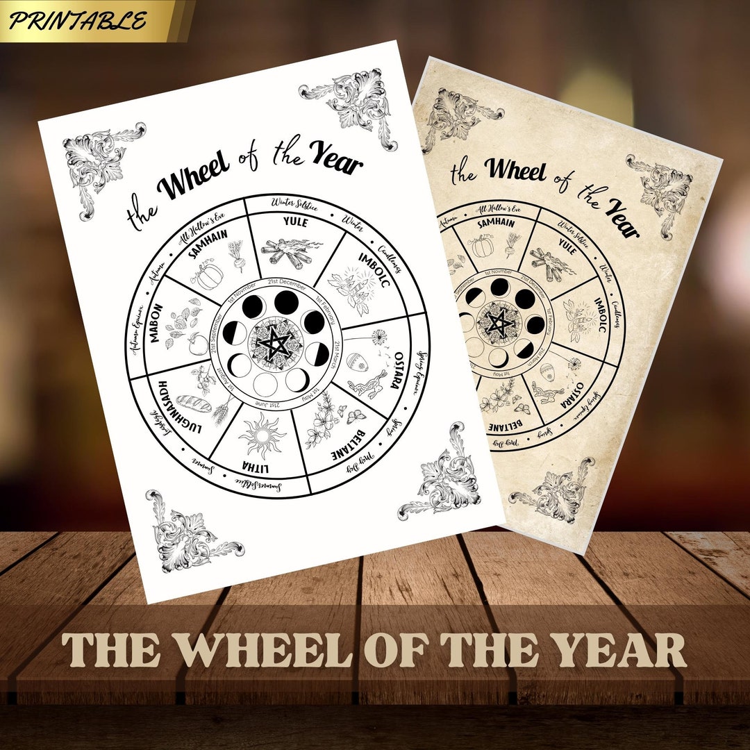 The Wheel of the Year, Wheel of the Year Printable Page, Pagan ...