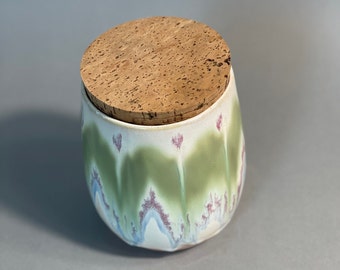 Playful Foxes Ceramic Jar, Natural Cork Top, Handmade Ceramic Jar, Fox ...