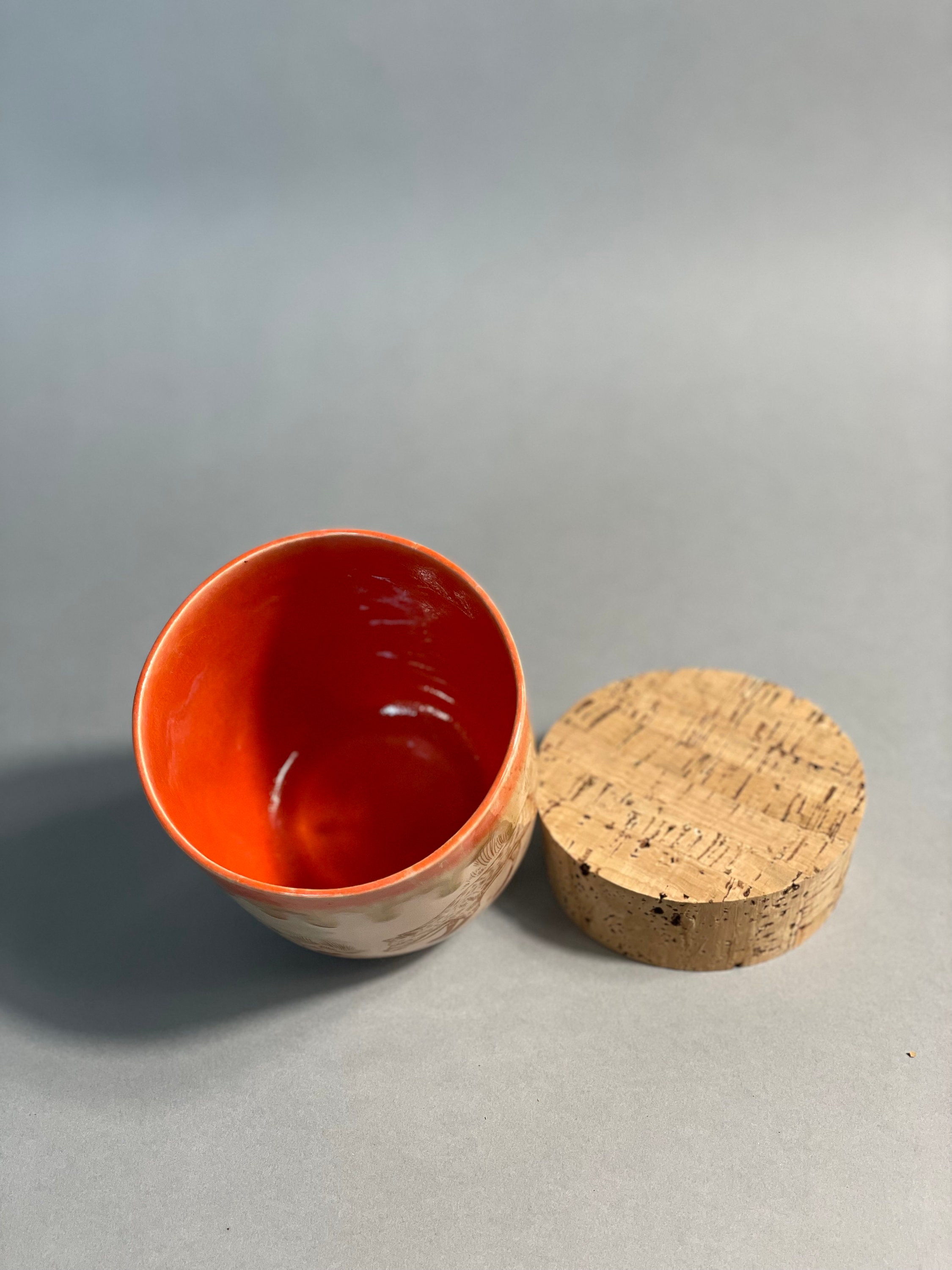 Playful Foxes Ceramic Jar, Natural Cork Top, Handmade Ceramic Jar, Fox ...