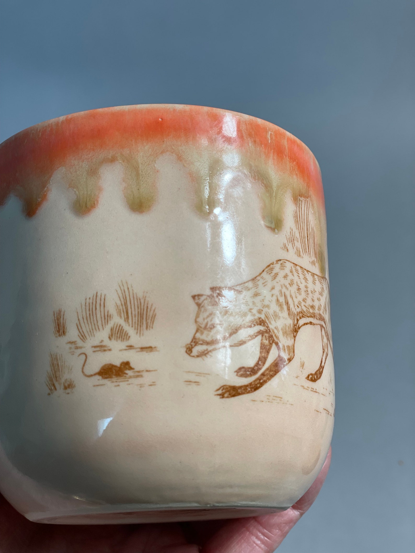 Playful Foxes Ceramic Jar, Natural Cork Top, Handmade Ceramic Jar, Fox ...