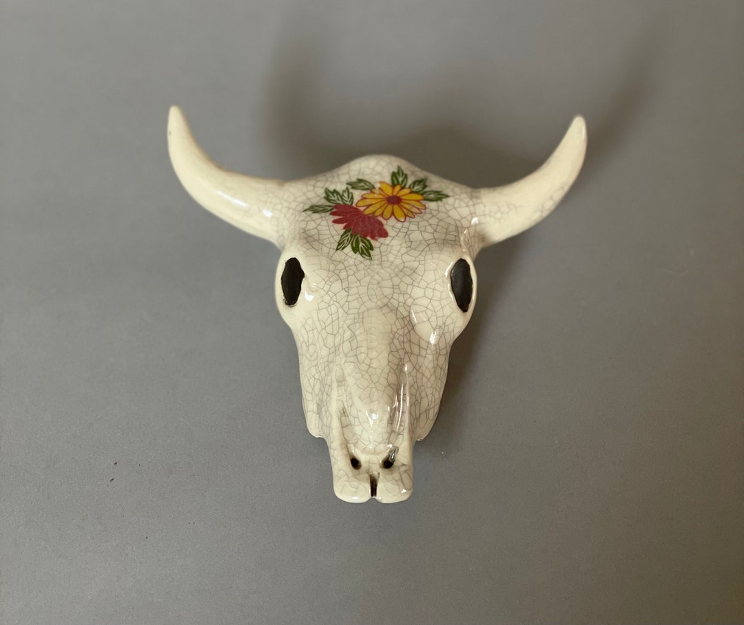 Ceramic Cow Skull with Hornshandmade/vintage Mold - Etsy