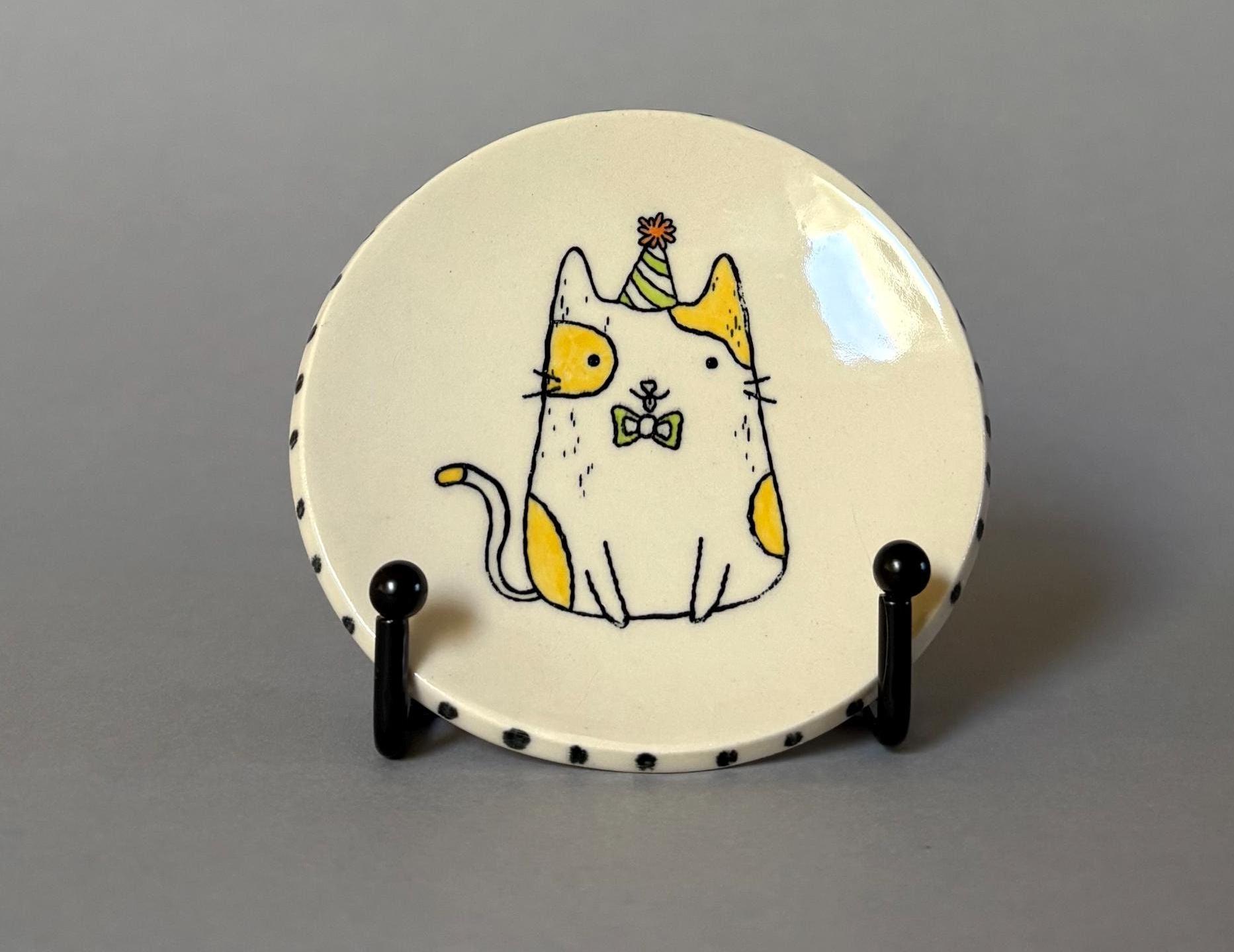Ceramic Cat Dish Anti-whisker Fatigue, Handmade Ceramic Cat Food Dish ...