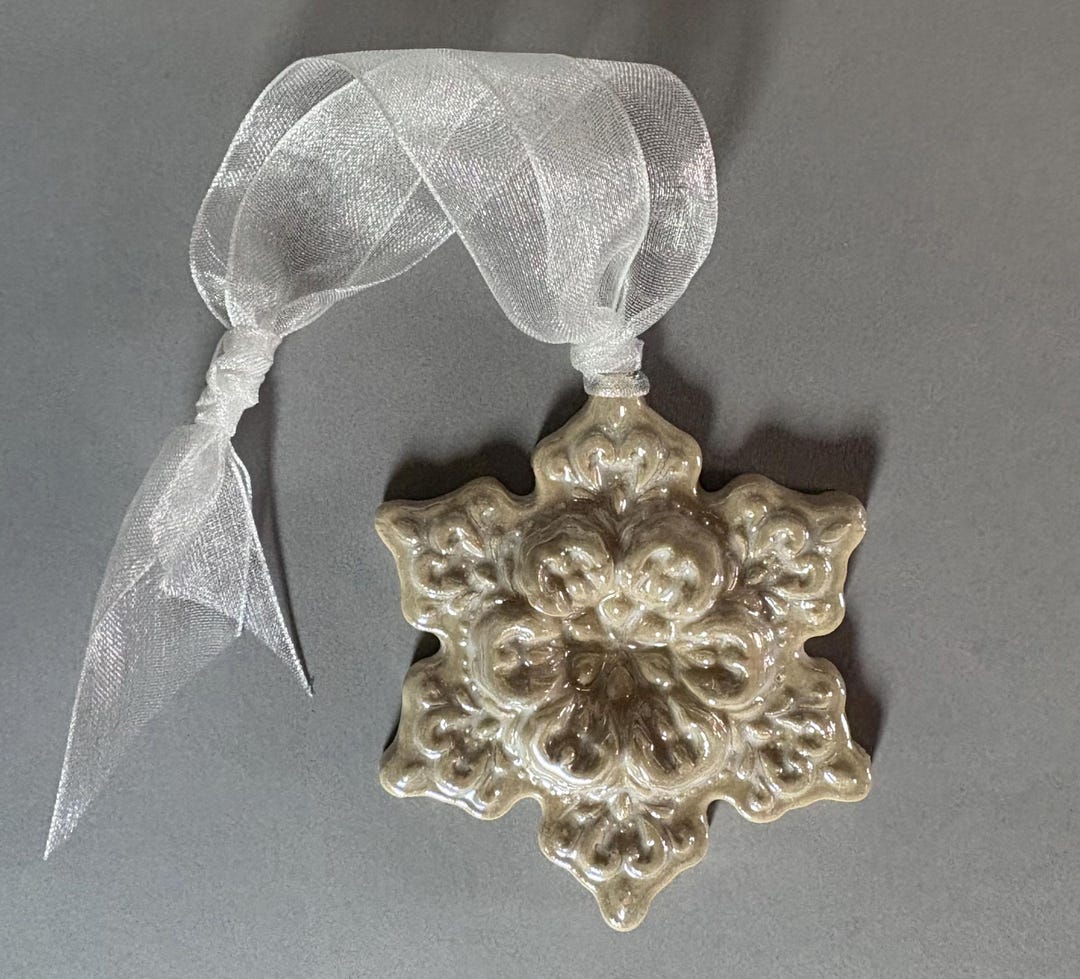 Ceramic Snowflake Ornaments, Handmade Ornaments, Ornament Exchange ...