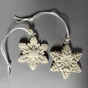 Ceramic Snowflake Ornaments, Handmade Snowflake Ornaments, Ornament ...