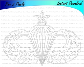 Airborne SVG, Parachute, Digital Download, Cut File, Engraving, Bmp ...