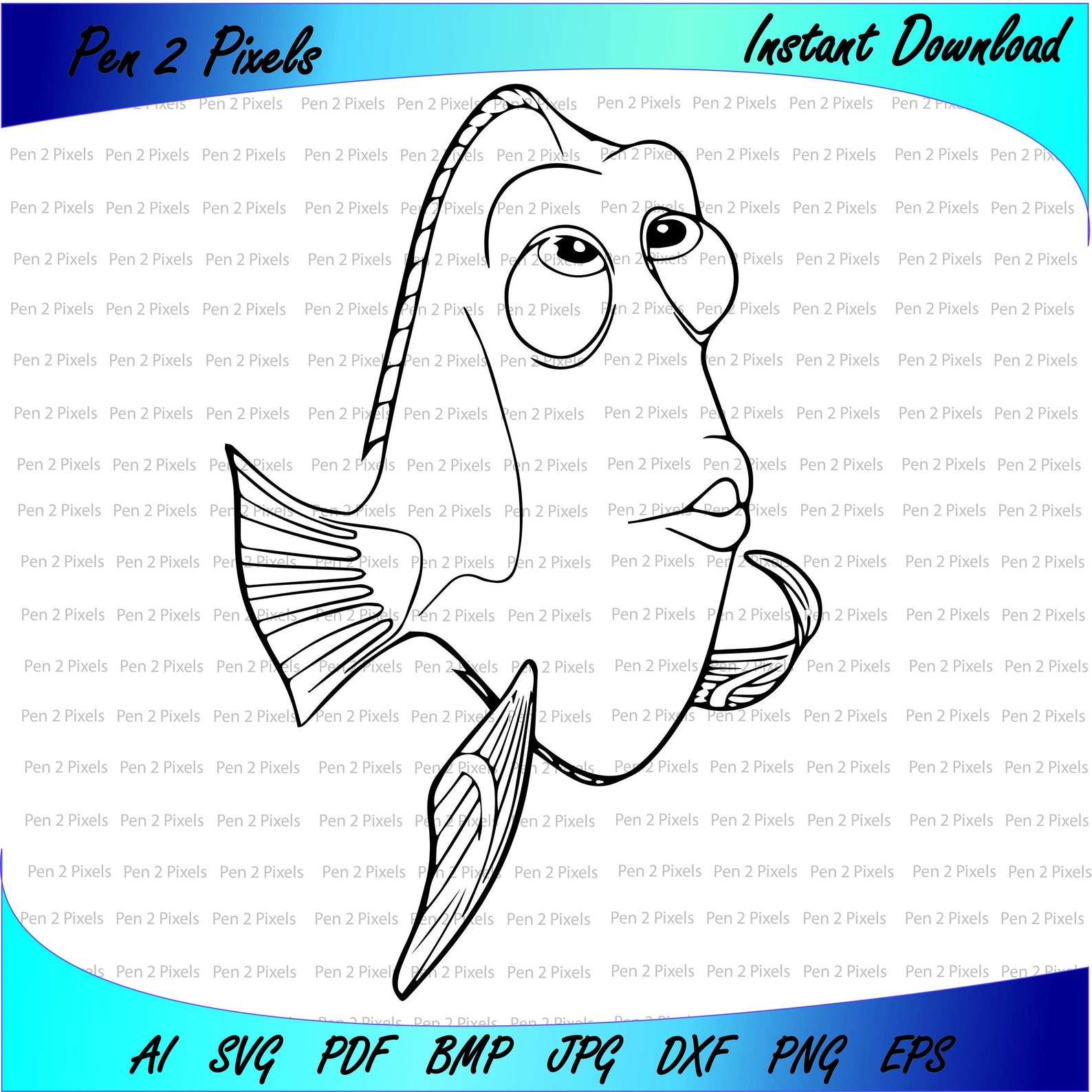 Dory, Silhouette Digital Download, Cut, Engraving, Bmp, Dxf, Eps, Jpg ...
