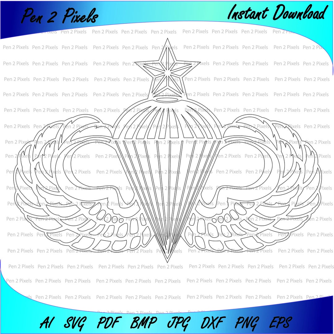 Senior Airborne SVG, Parachute, Digital Download, Cut File, Engraving ...