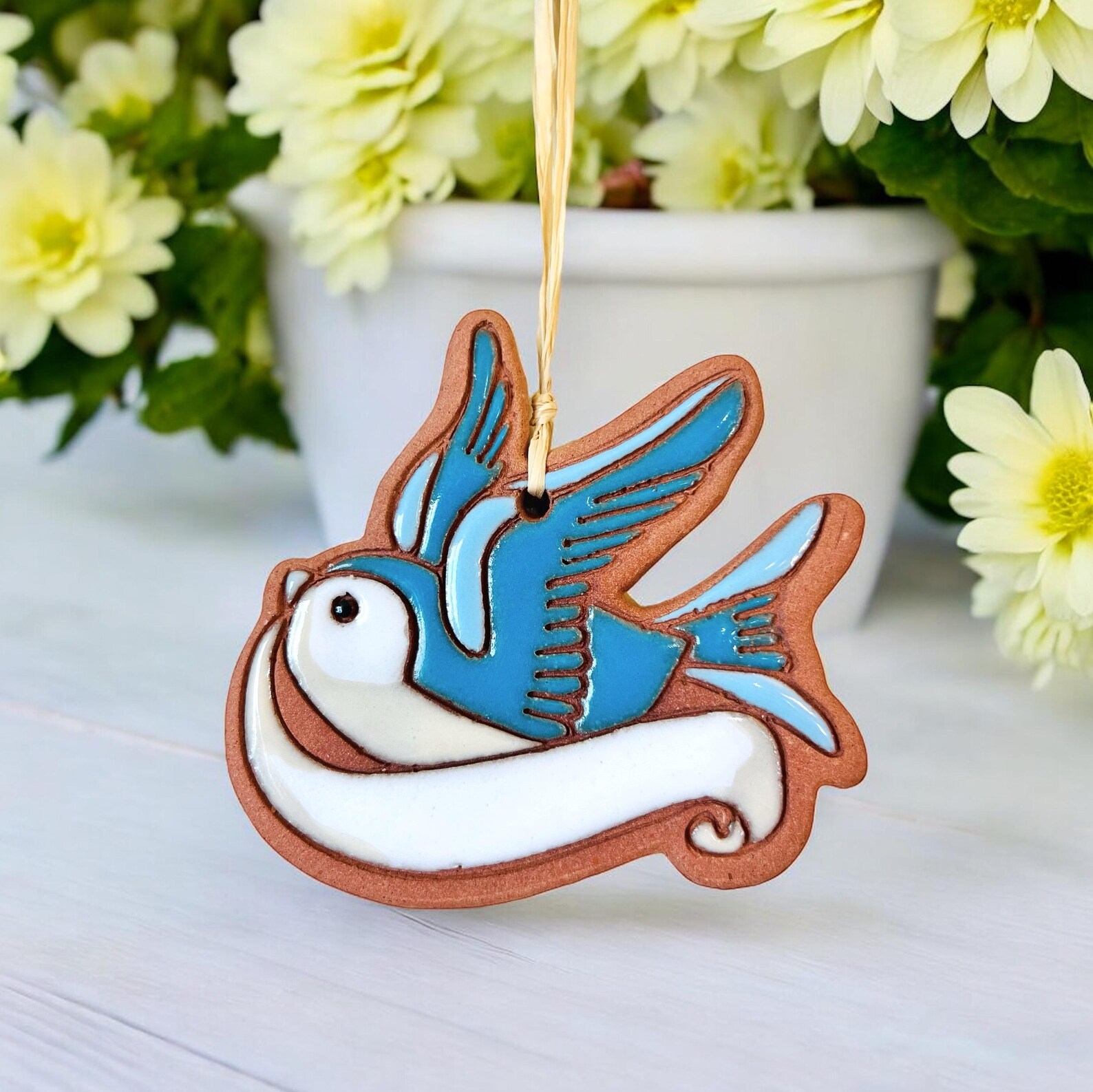 Bluebird Ribbon Note Ornament - Etsy