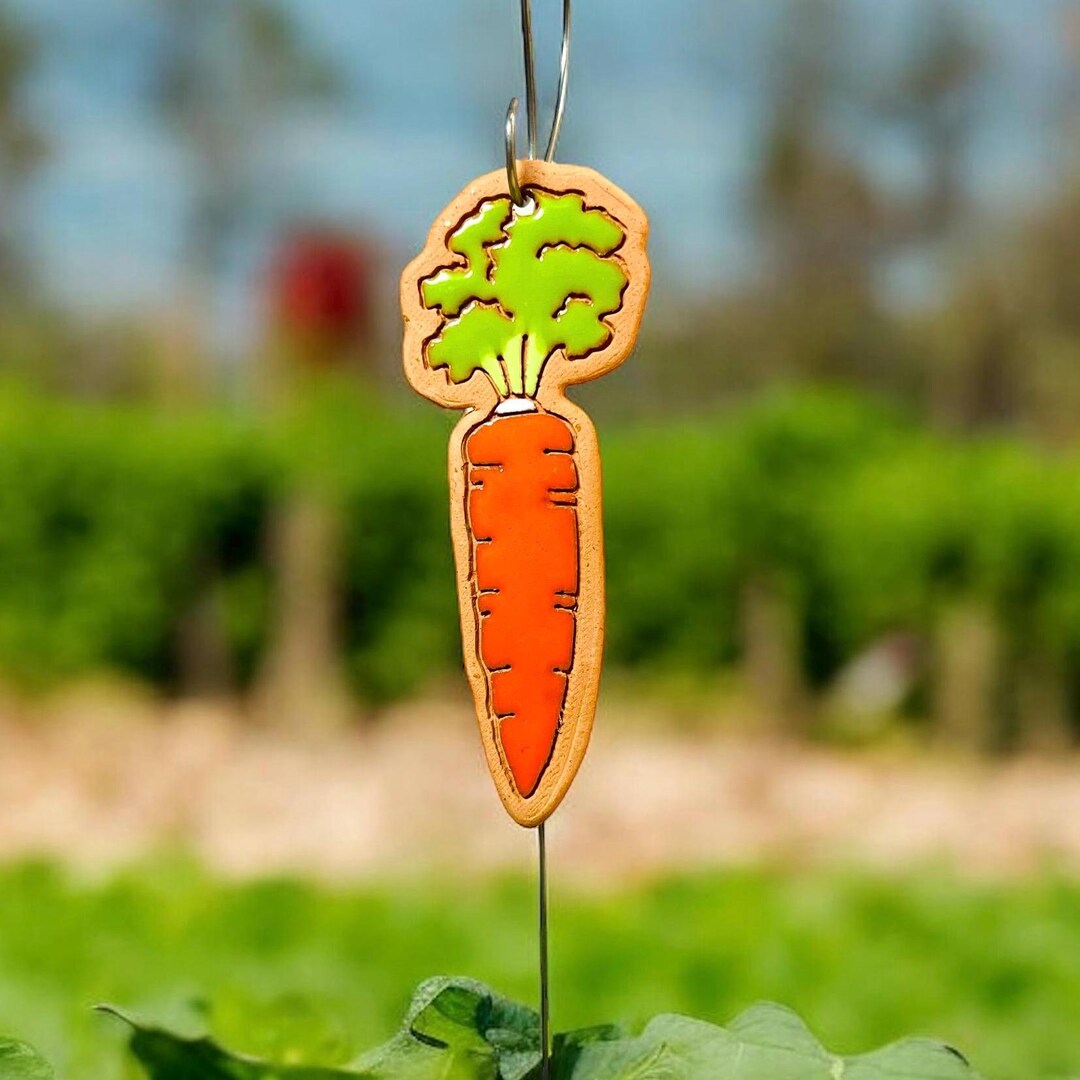 Carrot Garden Marker Ornament W/ Wire Stake - Etsy