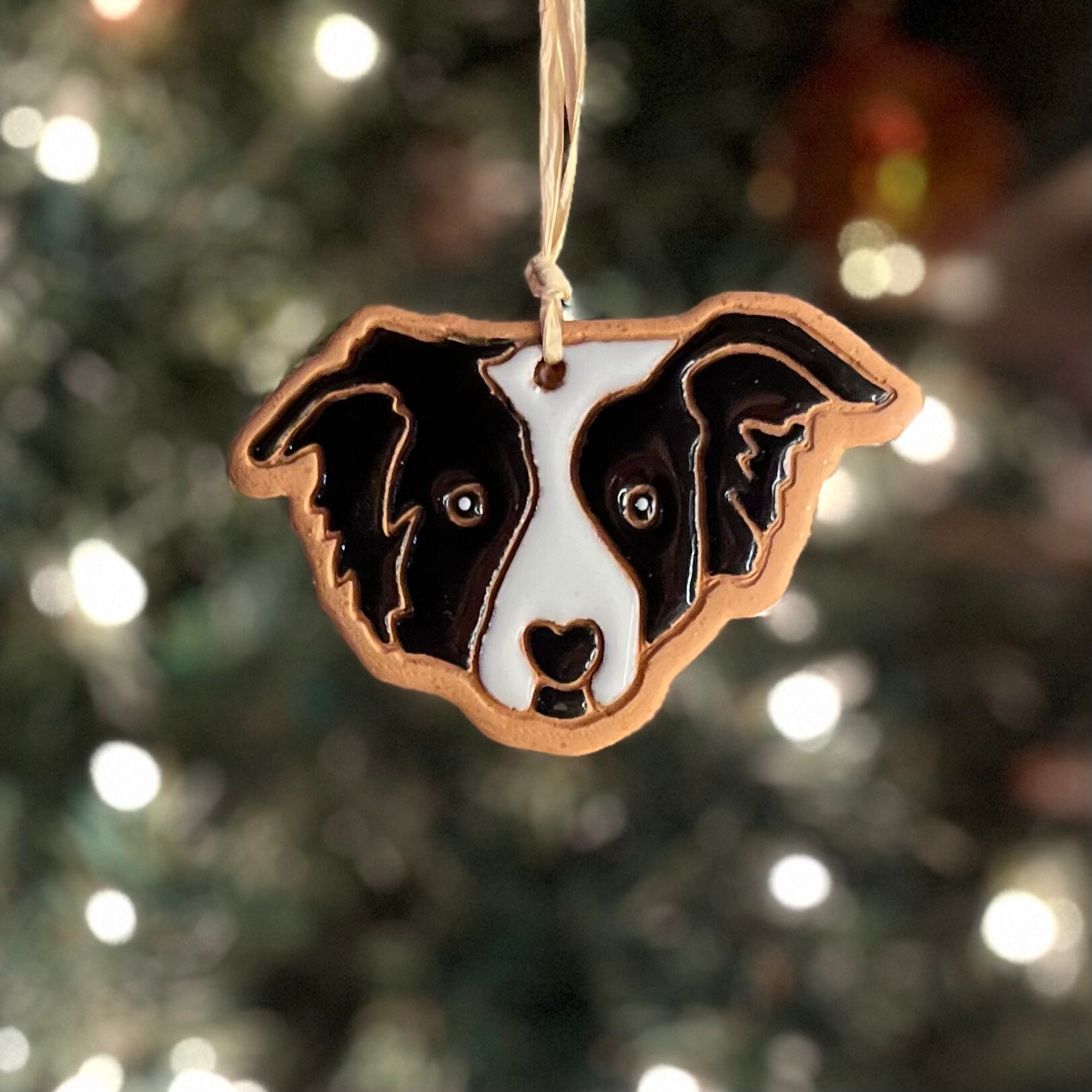 Border Collie Ornament: Local Handmade Hand Painted Ceramic Clay ...